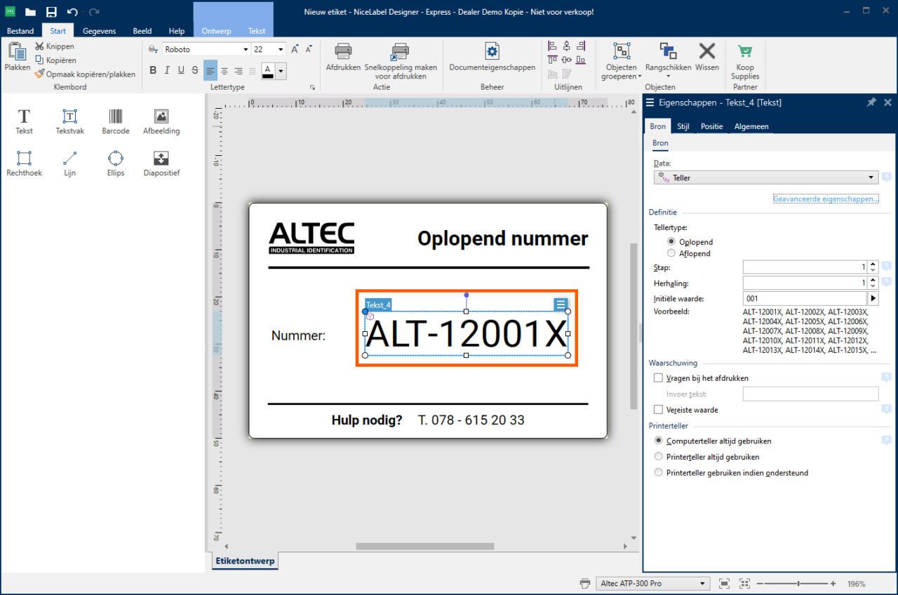 [NiceLabel] | Hoe gebruik ik de functie 'Teller' in NiceLabel? - ALTEC ...